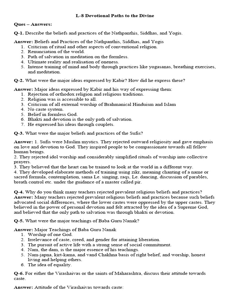 History L-8 Ques Ans | PDF