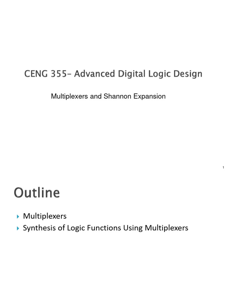 CENG335 Lecture 6 Multiplexers and Shannon Expansion | PDF | Boolean ...