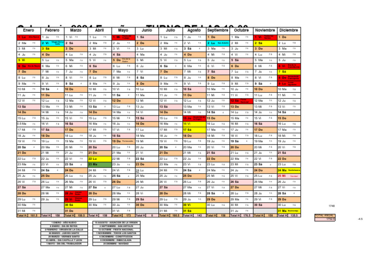 Calendario 2024 Horizontal | PDF | Observancias de diciembre | Observancias