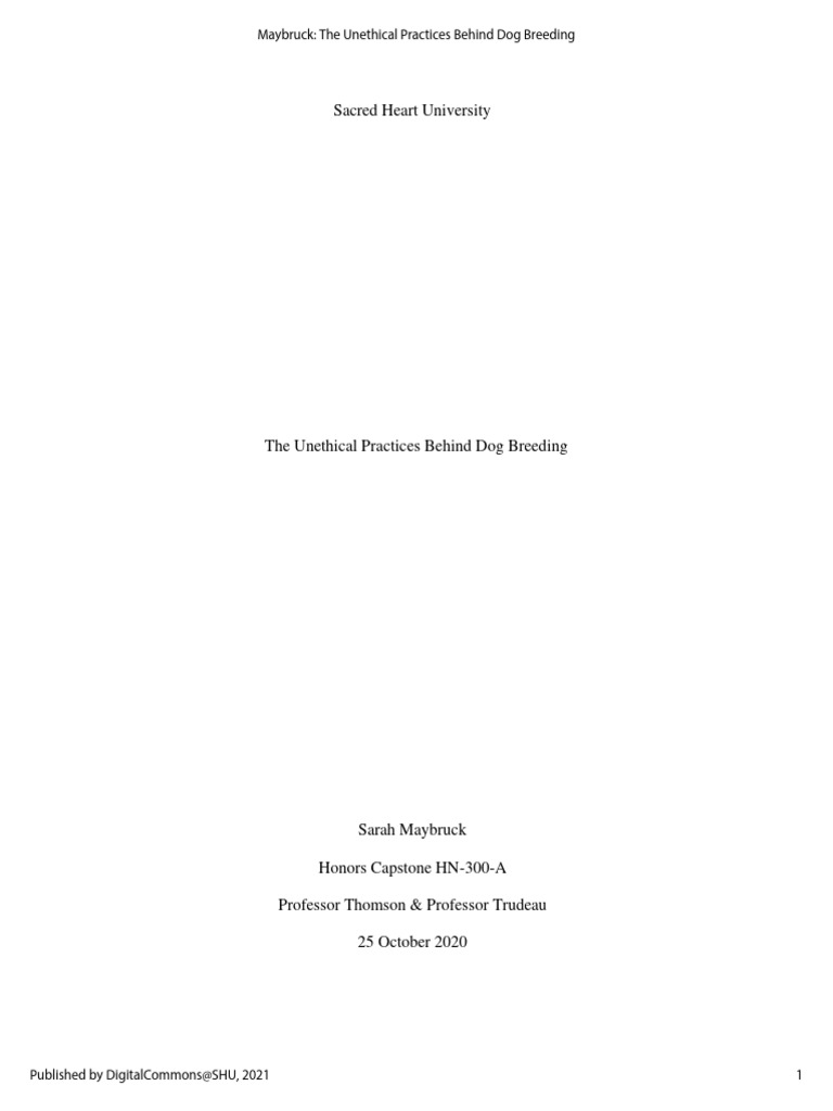Unethical Dog Breeding Practices | PDF