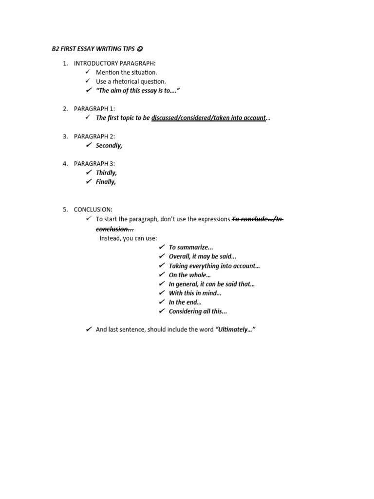 B2 First Essay Writing Tips!!!!!!!!!!!!! | PDF