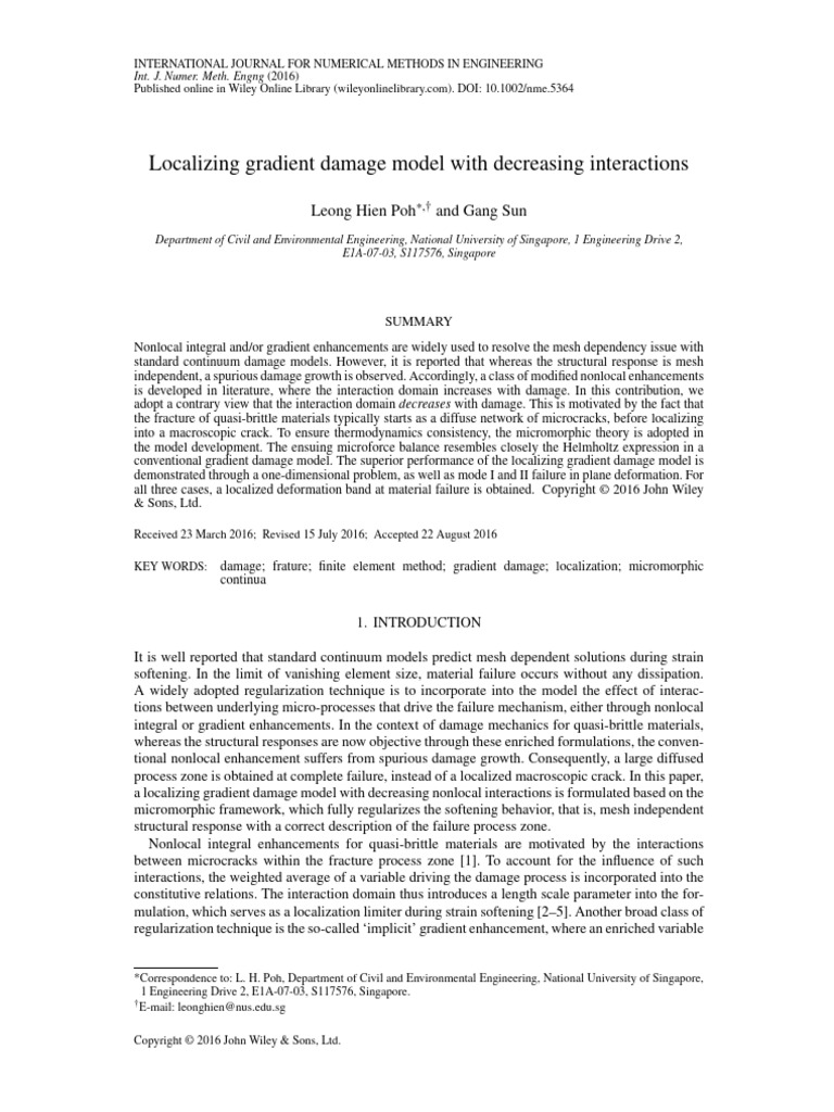Localizing Gradient Damage Model With Decreasing Interactions | PDF | Teaching Methods ...
