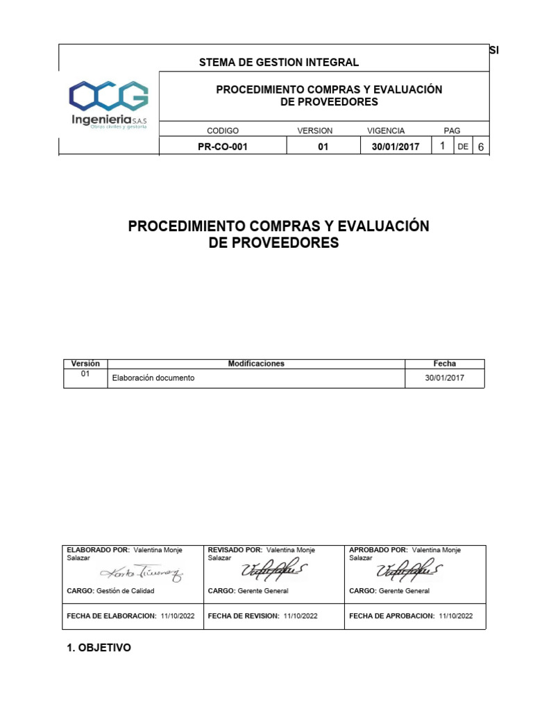 Pr-Co-001 Procedimiento de Compras y Evaluacion de Proveedores | PDF | Tecnología
