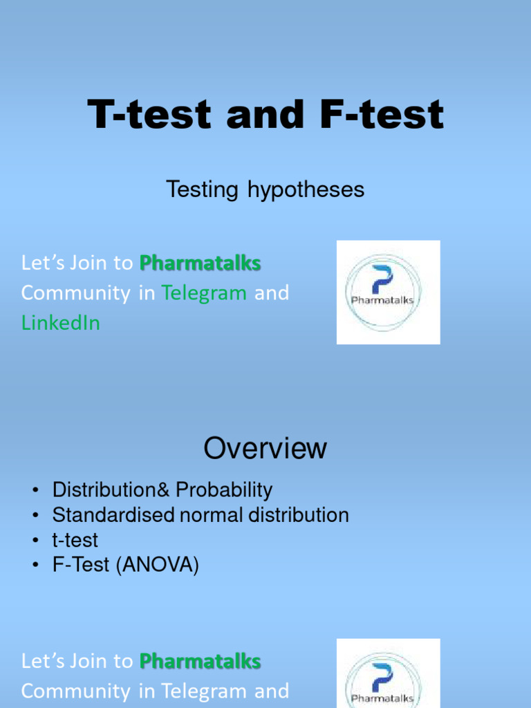 T-Test and F-Test Hypotheses | PDF