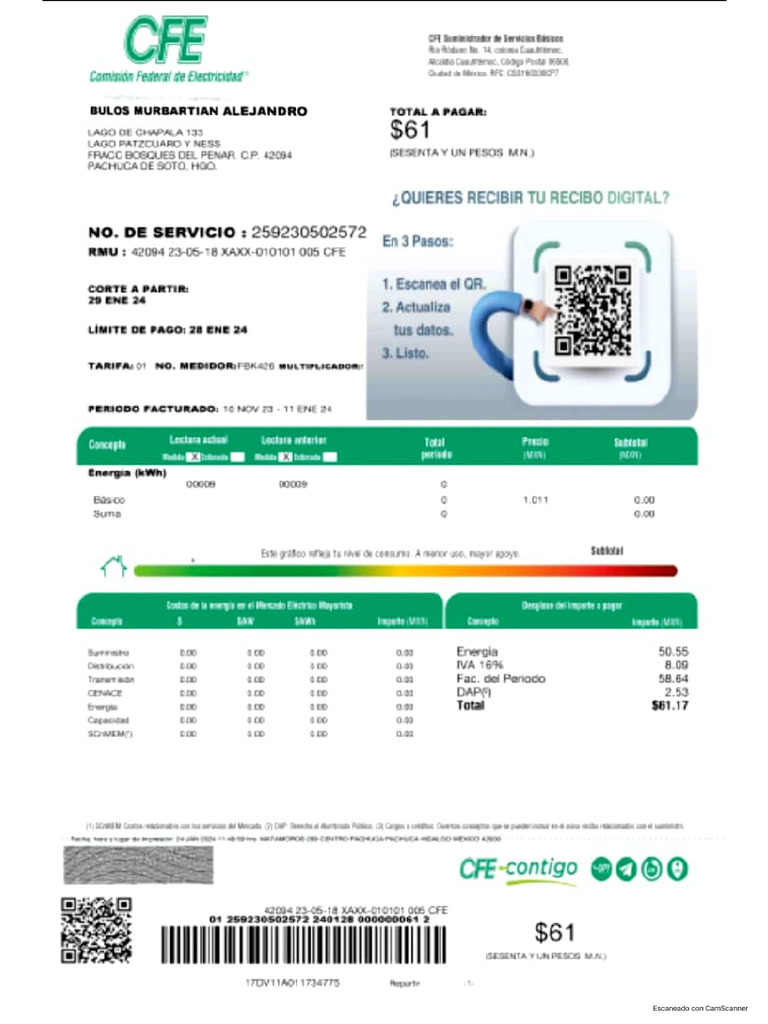 Recibo Cfe PDF | PDF
