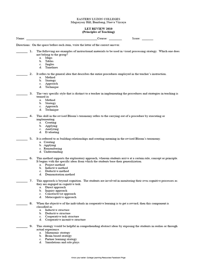Principles of Teaching | PDF | Thought | Learning
