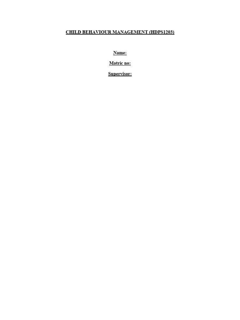 Child Behavior Management Insights | PDF | Child Development | Behavior