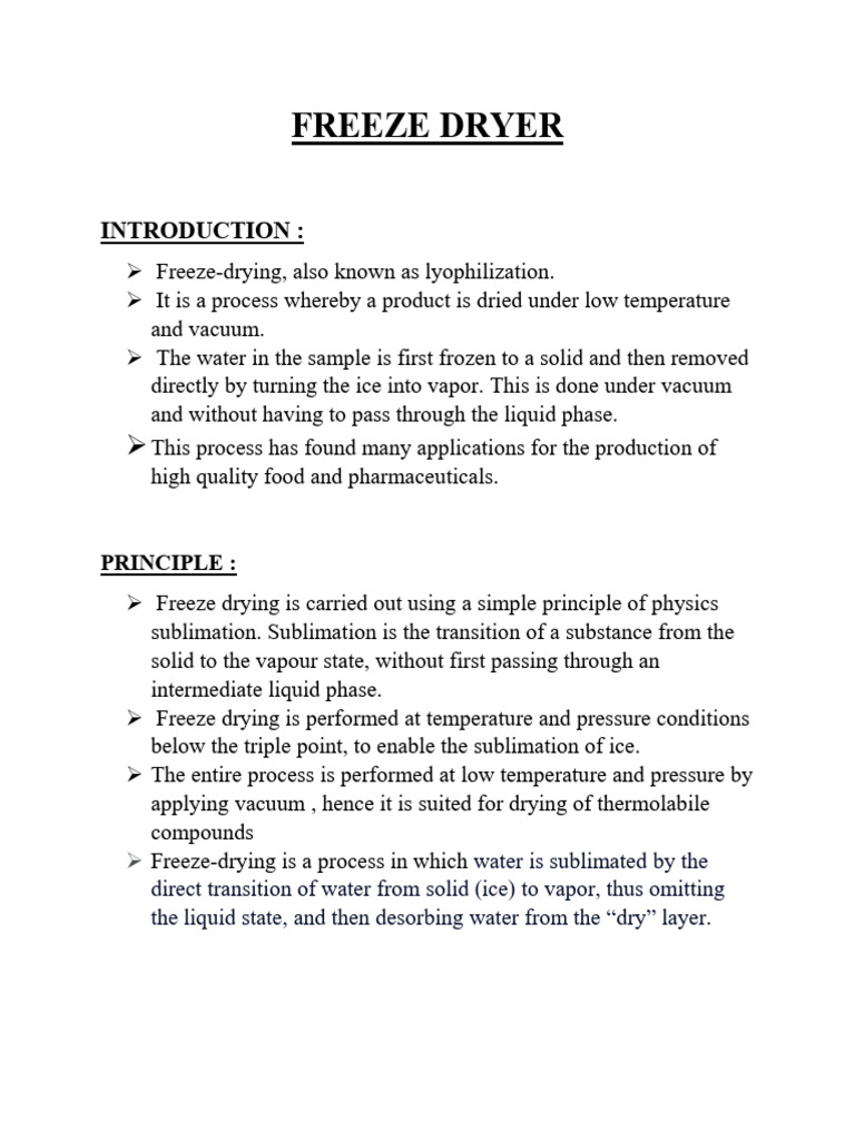 Freeze Dryer | PDF | Freezing | Chemistry