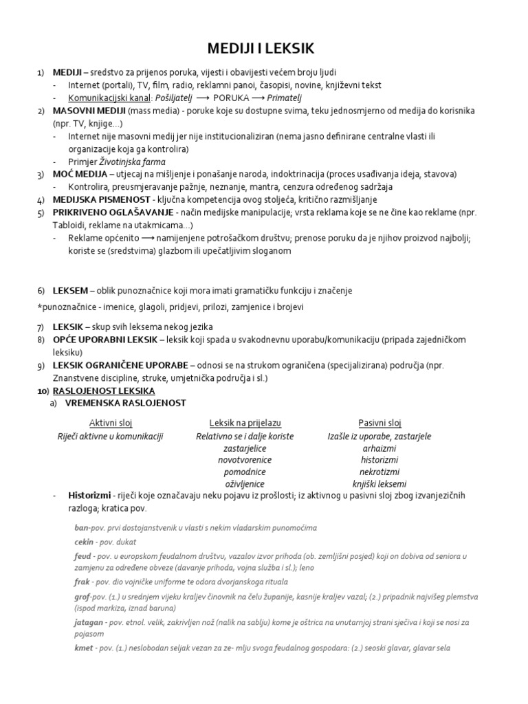 Mediji I Leksik | PDF