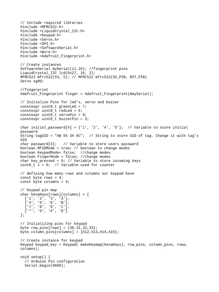 Door Lock Security System - Ino | PDF | Boolean Data Type | Computer Science