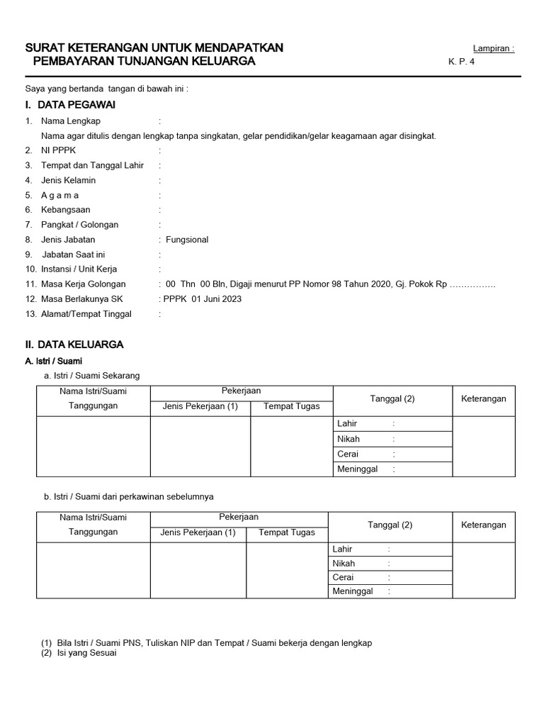 Contoh KP4 2023 | PDF