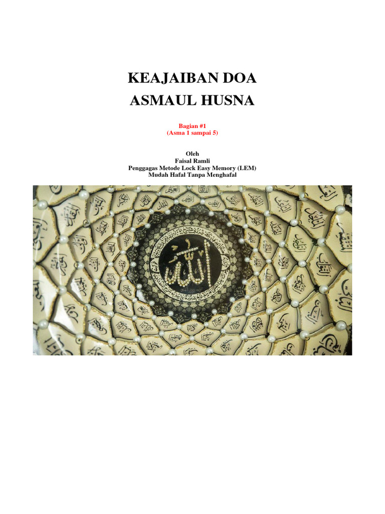 Doa Asmaul Husna by Faisal Ramli (Bagian 1) | PDF