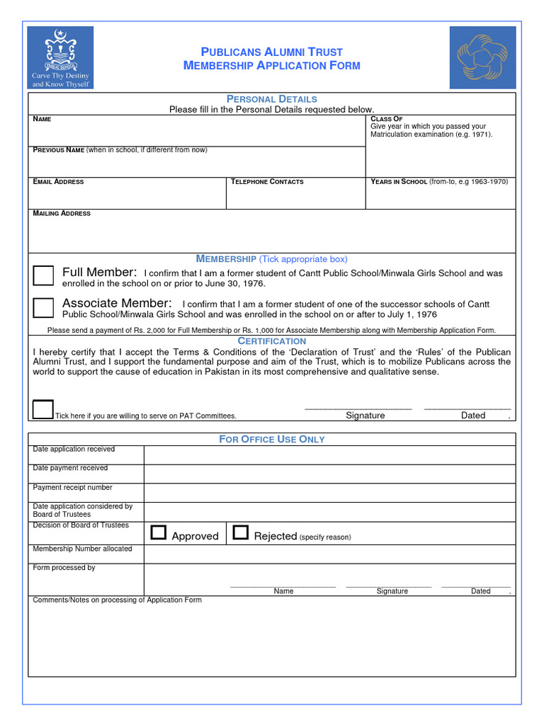 Membership Application Form | PDF