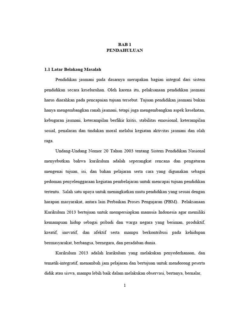 Contoh BAB 1 Skripsi | PDF