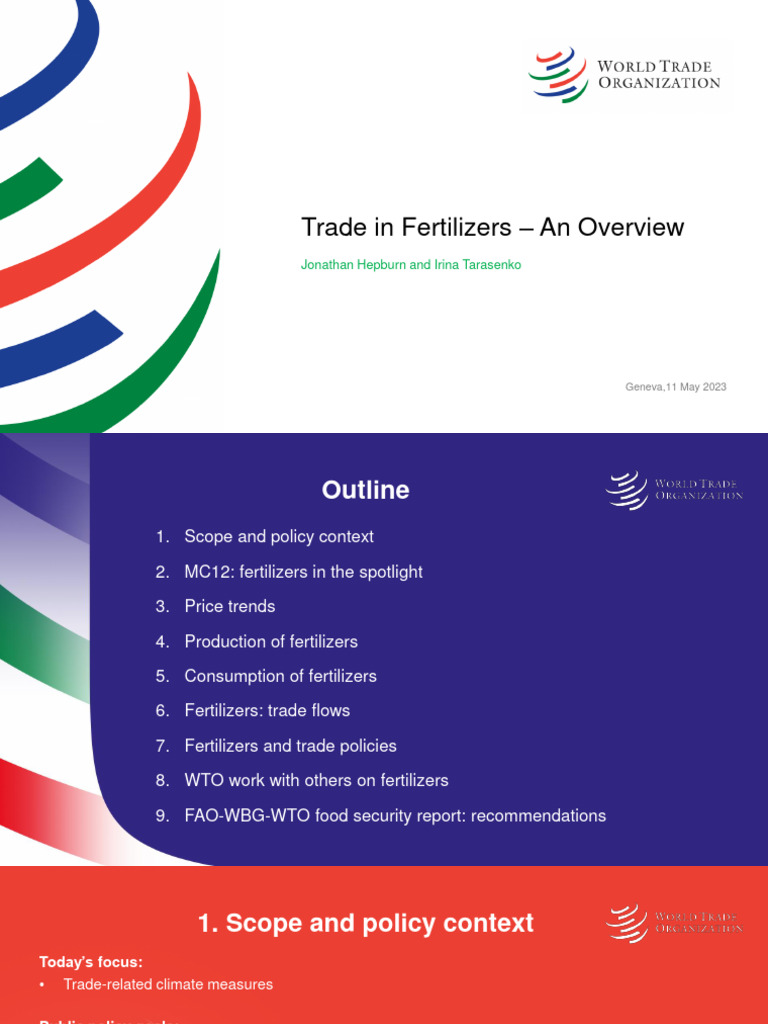 8 Wto Secretariat Presentation | PDF | Fertilizer | Food Security