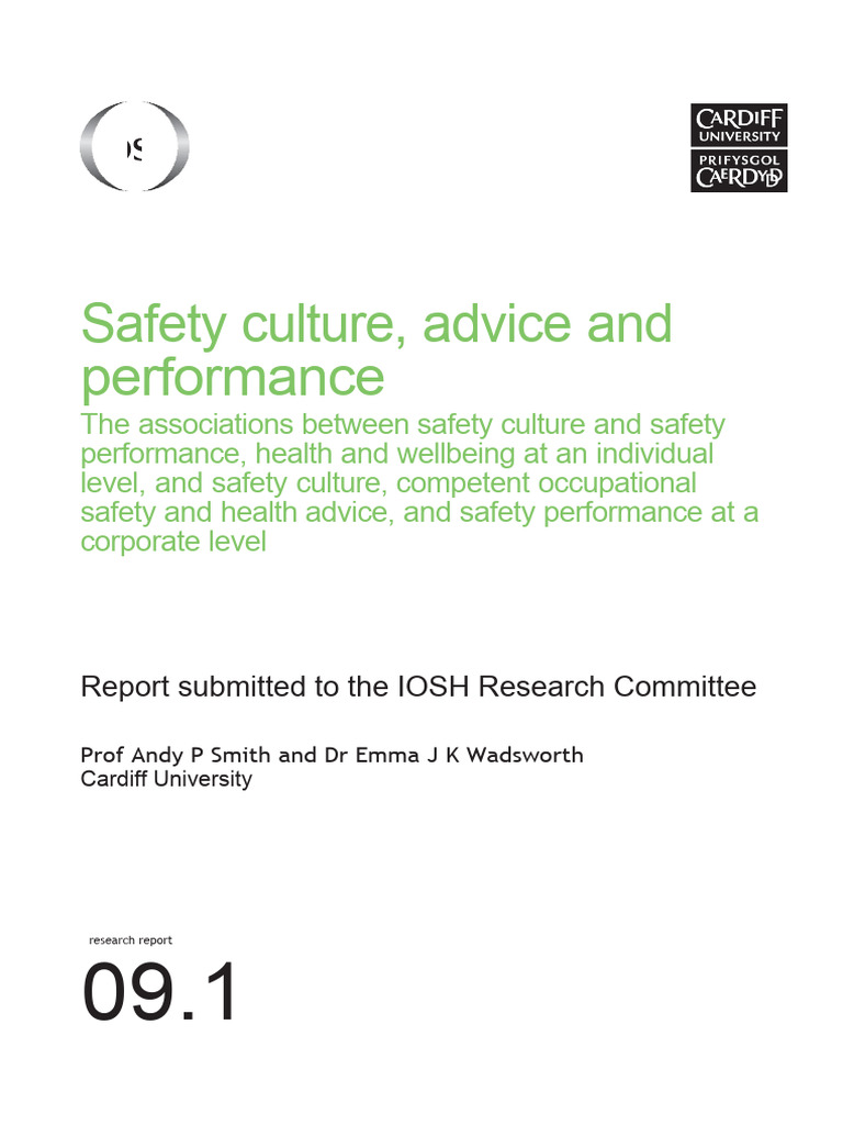 Safety Culture Advice and Performance Full Research Report | PDF ...