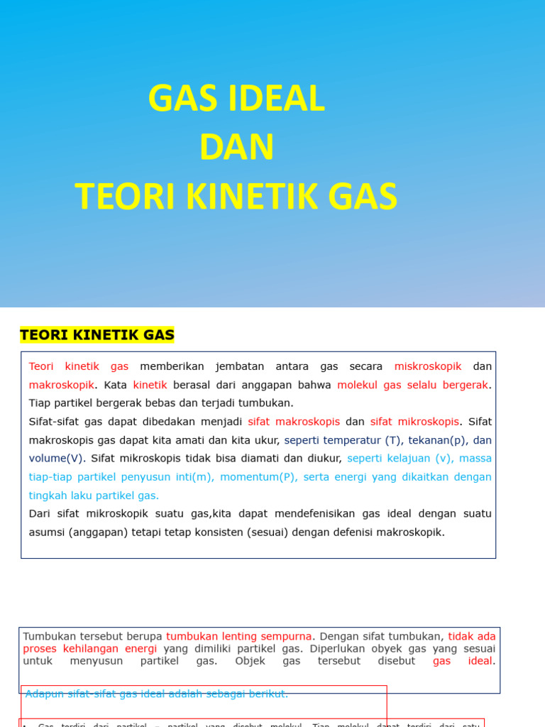 Sifat dan Teori Kinetik Gas Ideal | PDF