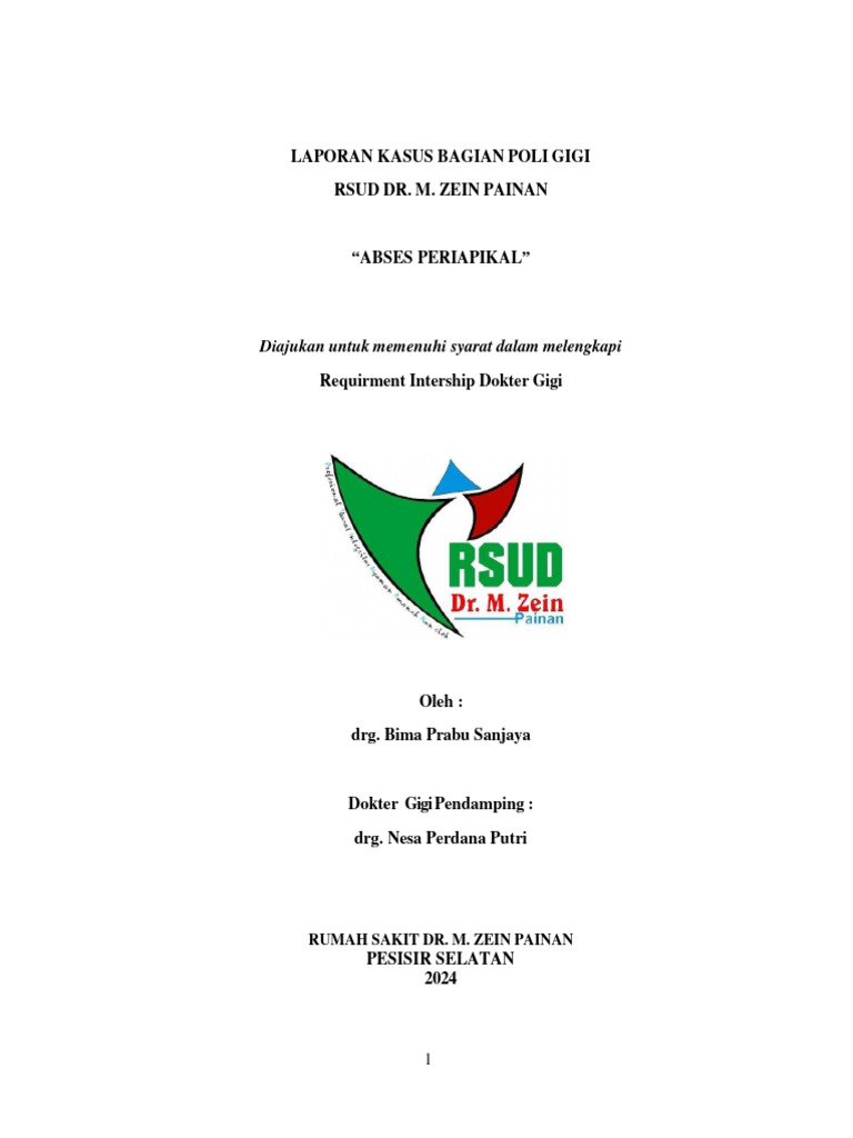 Laporan Kasus RSUD (Abses Periapikal) | PDF