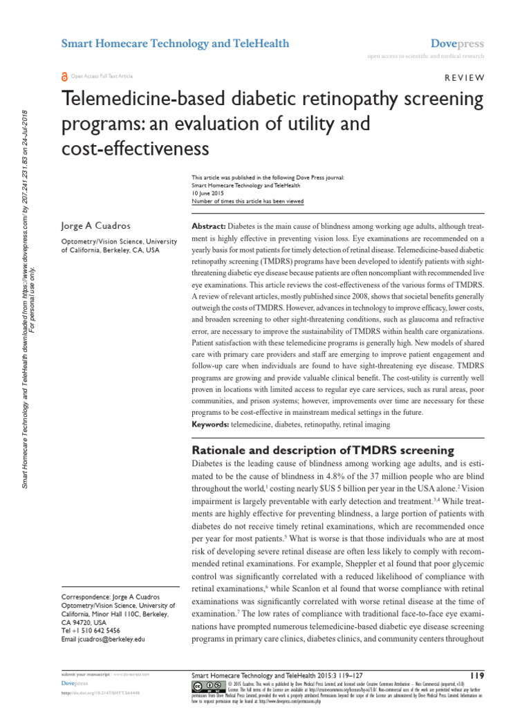 SHTT 64448 Telemedicine Based Screening Programs For Diabetic Retinopat ... SHTT 64448 Telemedicine Based Screening Programs For Diabetic Retinopat ...