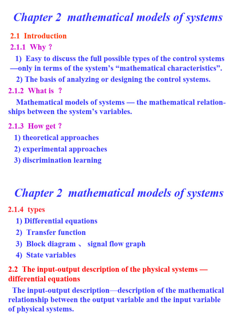 Chapter2 1 | PDF | Nonlinear System | Input–Output Model