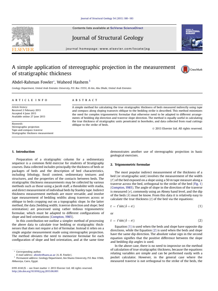 A Simple Application of Stereographic Projection in The Measurement of ...
