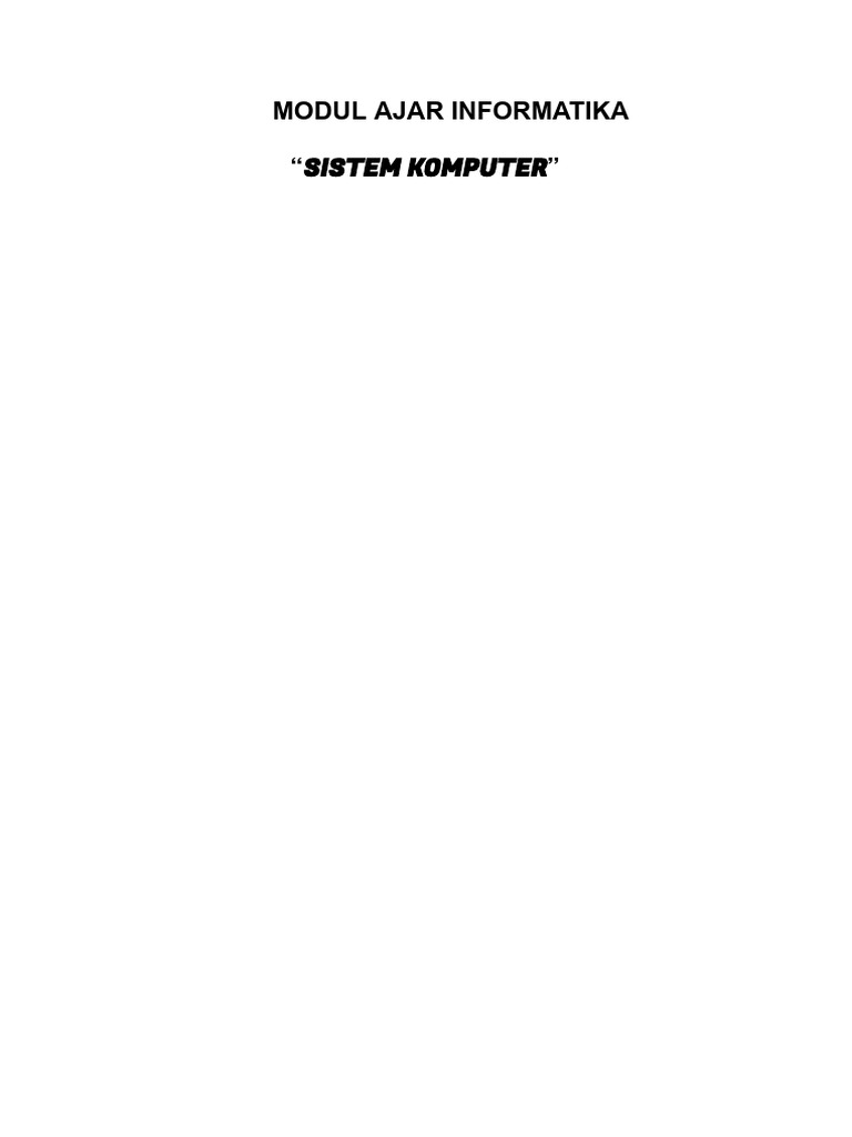 Modul Ajar Informatika Semes 2 | PDF | Komputer