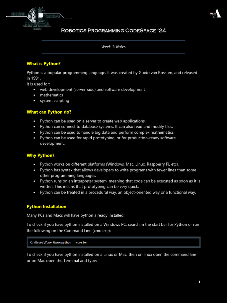 python 1 | PDF | Python (Programming Language) | Control Flow