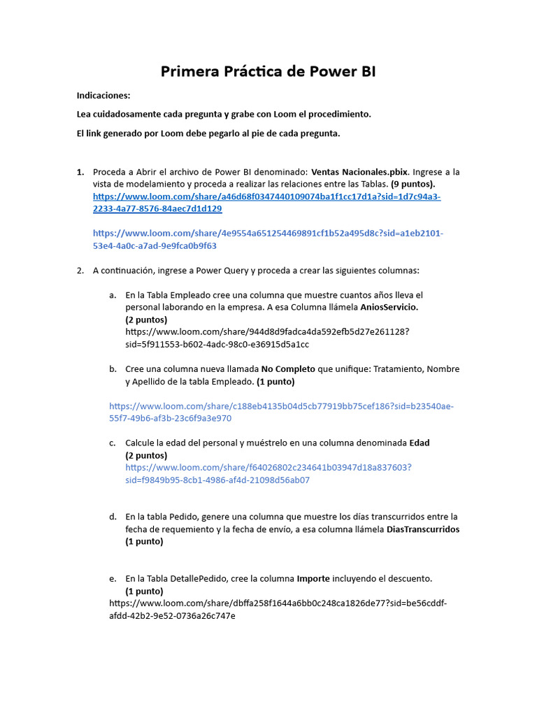 Primera Práctica de Power BI | PDF