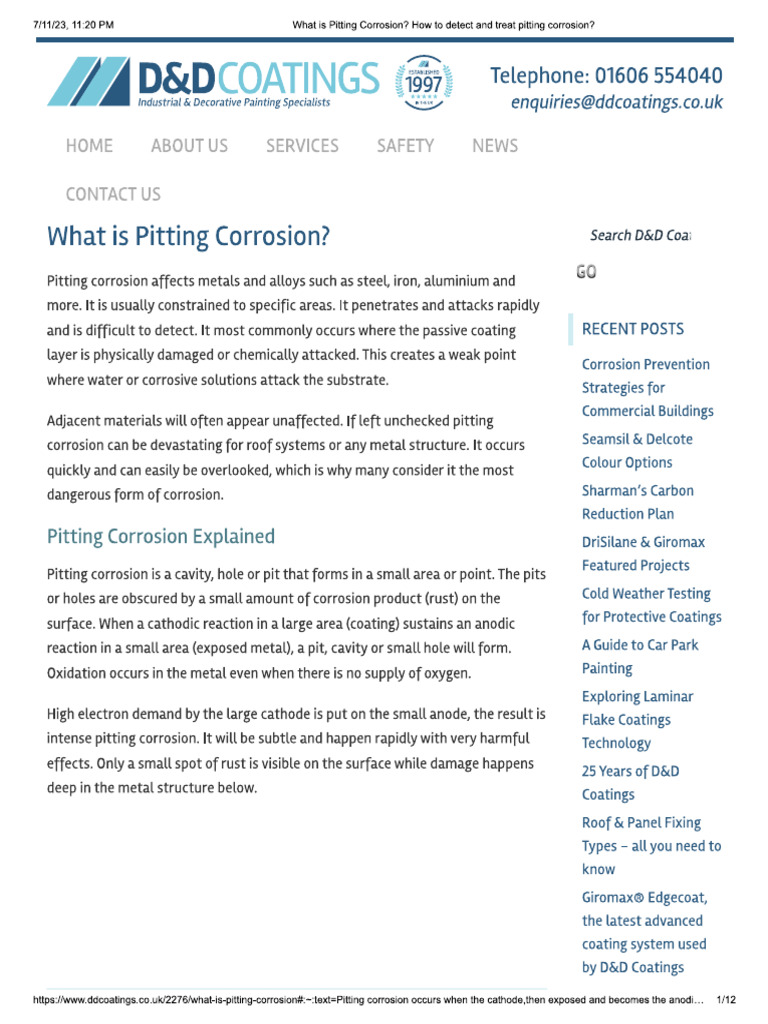 What Is A Pitting Corrosion | PDF