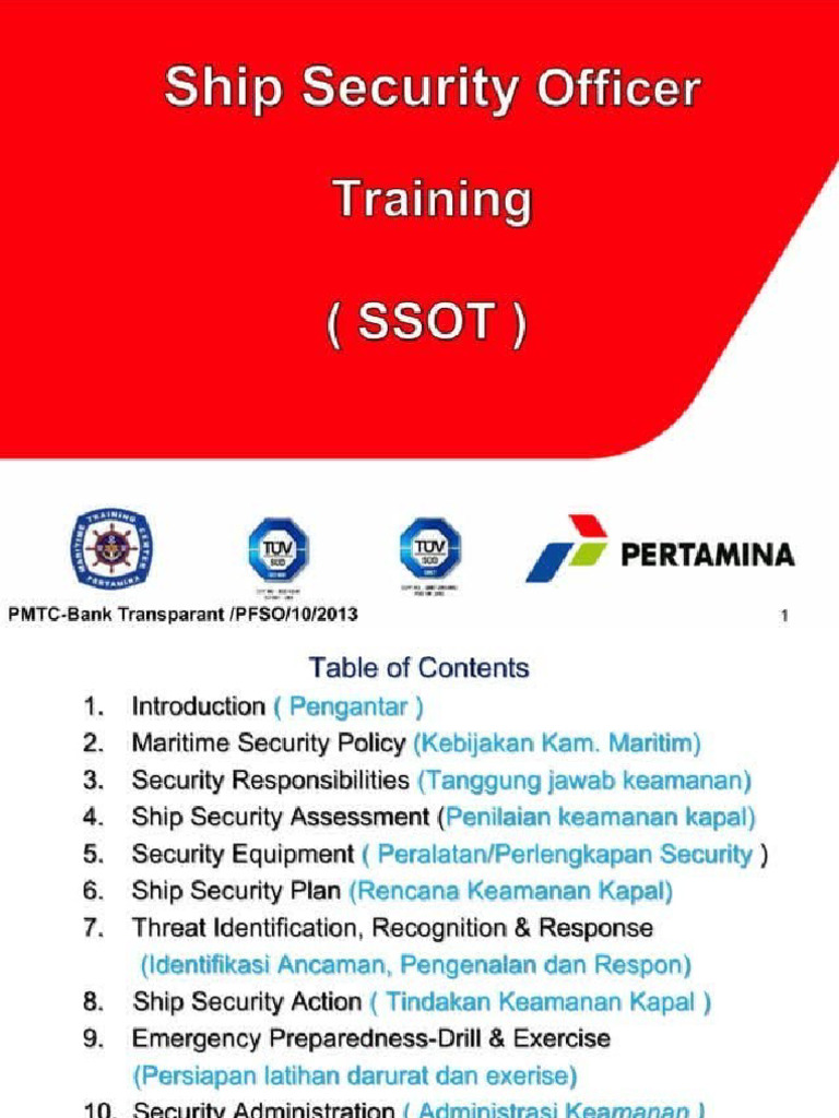 Ship Security Officer (SSO) | PDF