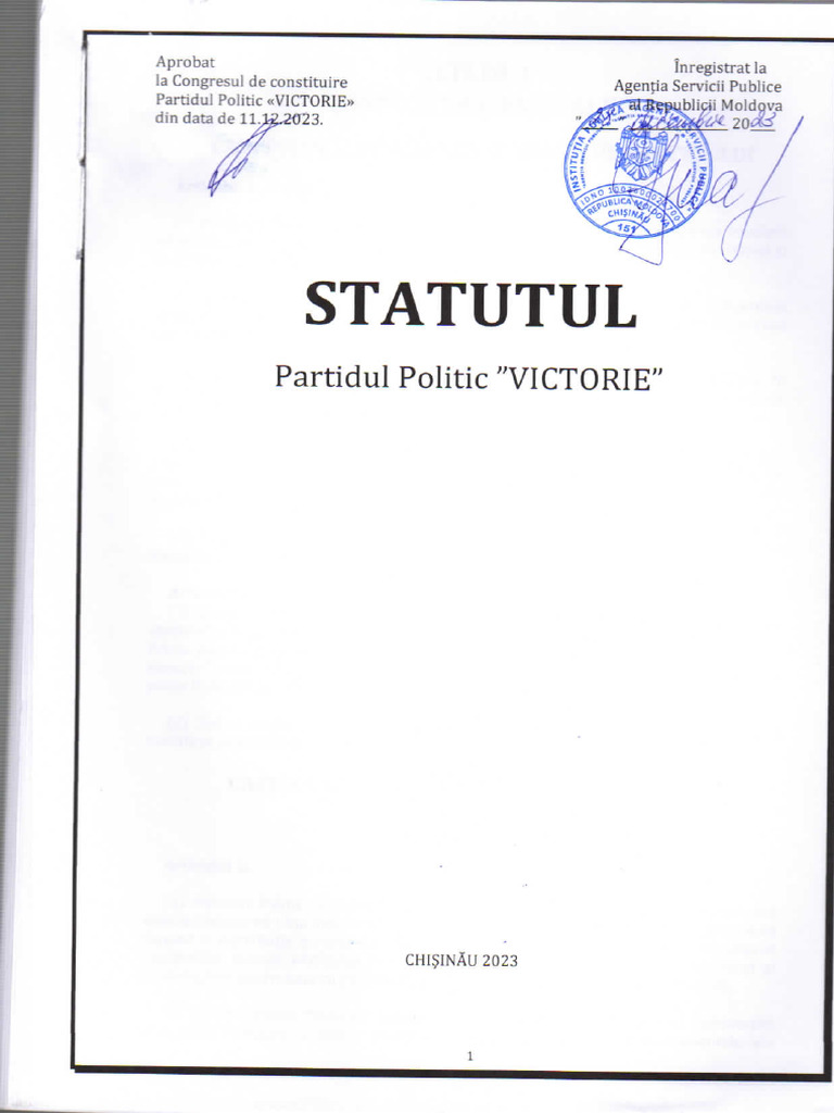 Statut - Partidul Victorie" | PDF