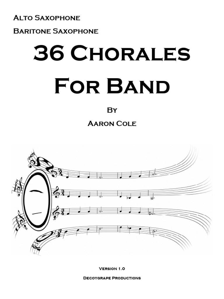 36 Chorales For Band: Alto Saxophone Baritone Saxophone | PDF ...