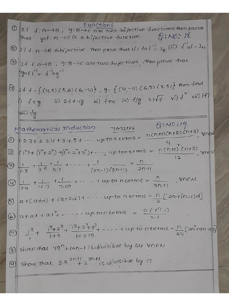 Maths 1A Important IPE Questions PDF | PDF