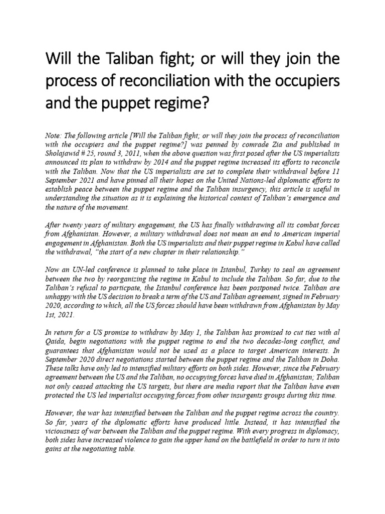 Will the Taliban fight RR-2 | PDF | Taliban | Al Qaeda