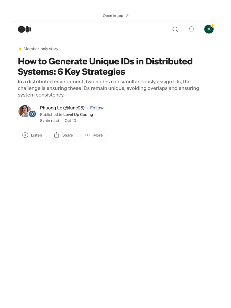 How To Generate Unique IDs in Distributed Systems | PDF | Computer Programming | Software ...