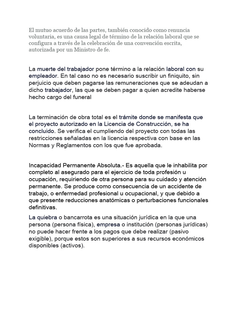 El mutuo acuerdo de las partes | PDF