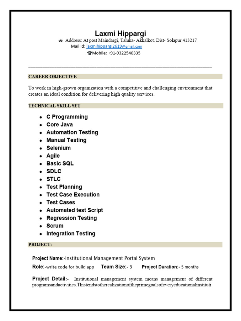 Laxmi CV | Download Free PDF | Technology Development | Software Engineering