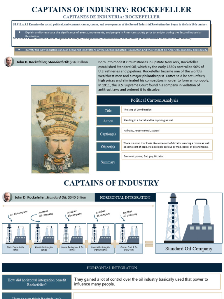 Captains of Industry - Rockefeller | PDF | John D. Rockefeller ...