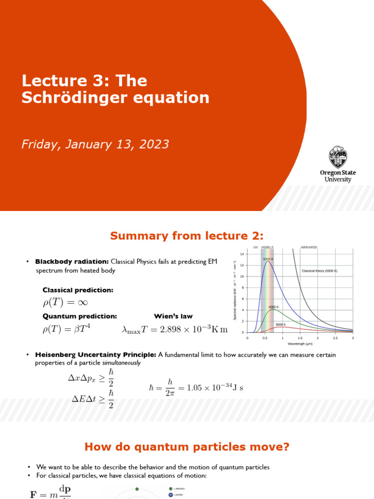 Presentation 3 | PDF | Quantum Mechanics | Schrödinger Equation