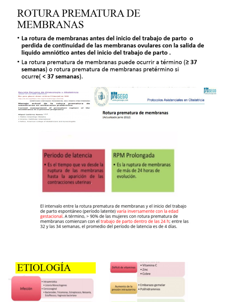 ROTURA PREMATURA DE MEMBRANAS | PDF ROTURA PREMATURA DE MEMBRANAS | PDF