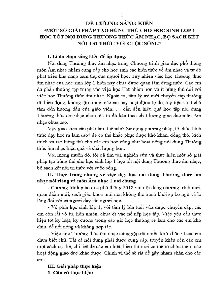 ĐỀ CƯƠNG SKKN | PDF