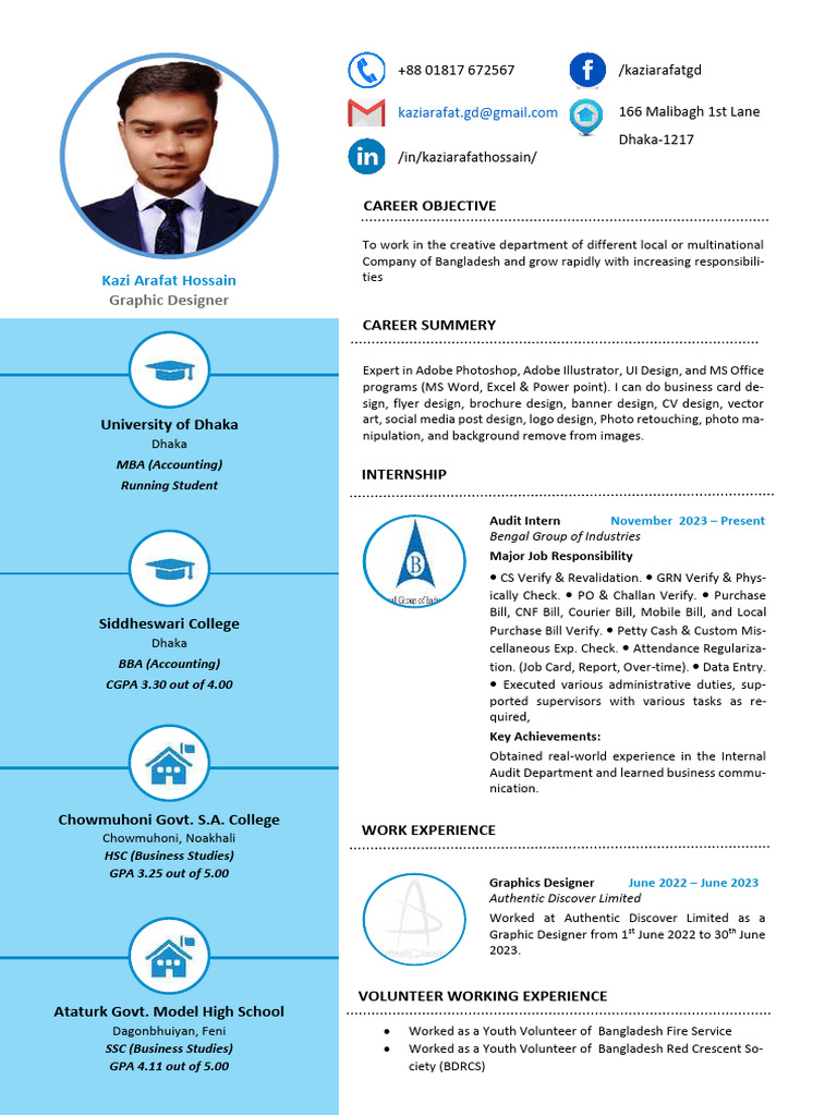 CV of Kazi Arafat Hossain GD | PDF | Computing