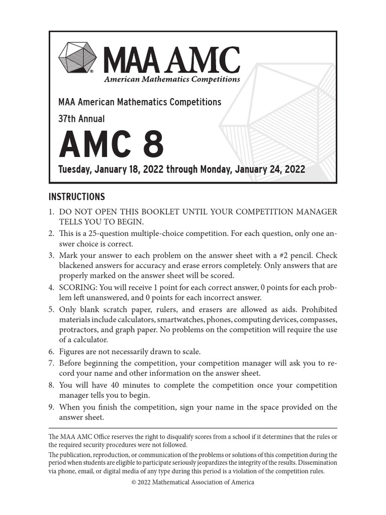 AMC8 2022_DE THI- TA-TV-ĐA | PDF
