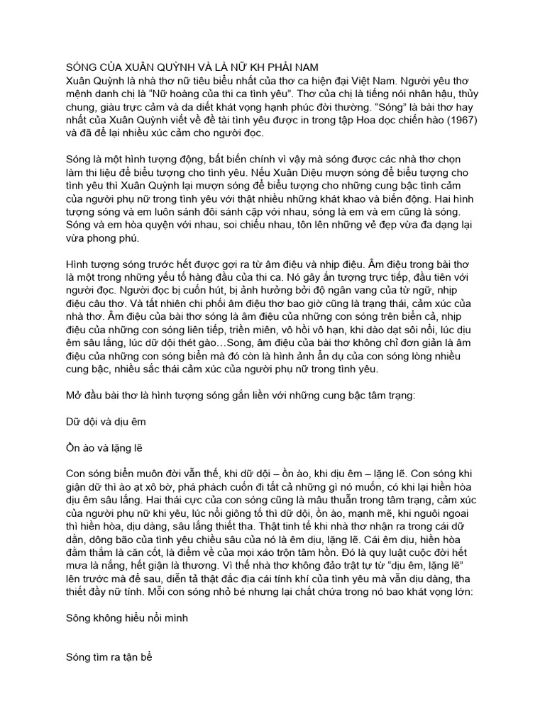 Sóng C A Xuân Qu NH | PDF