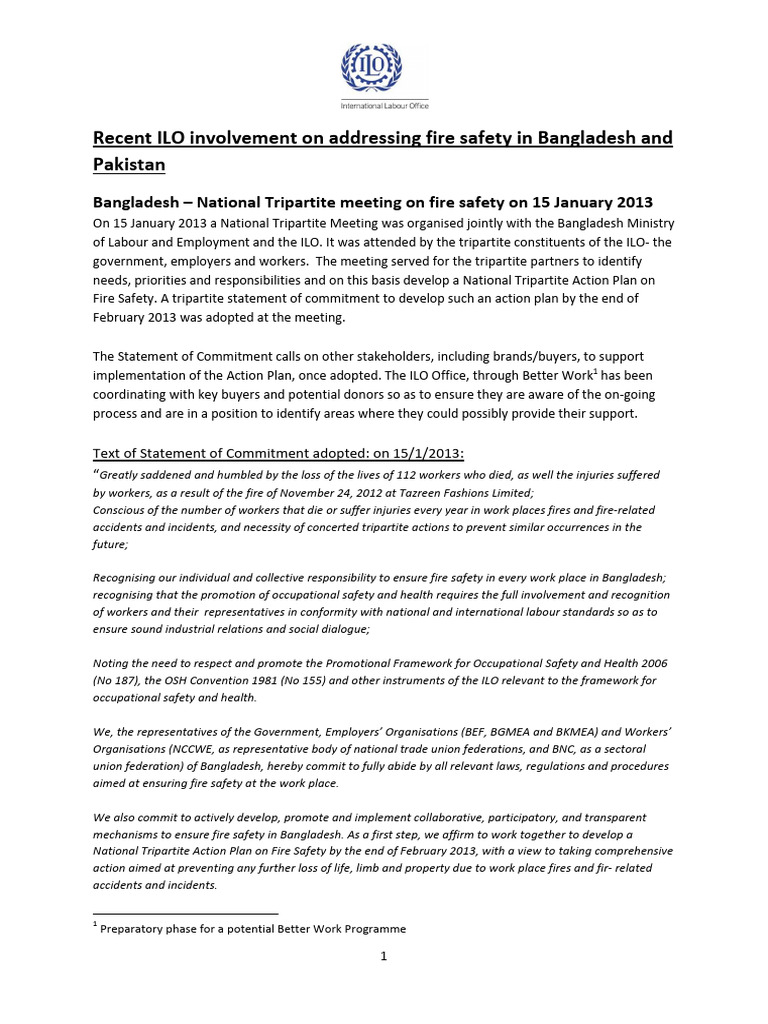 Ilo Involvement Fire Safety | PDF | International Labour Organization ...