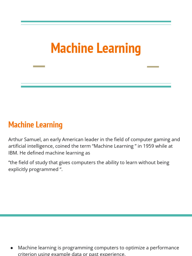 Machine Learning - Lec1 | PDF | Machine Learning | Statistical Classification