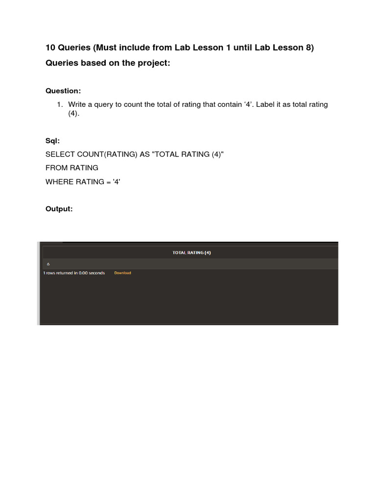 10 SQL Queries - JOHOR PORT BERHAD | PDF