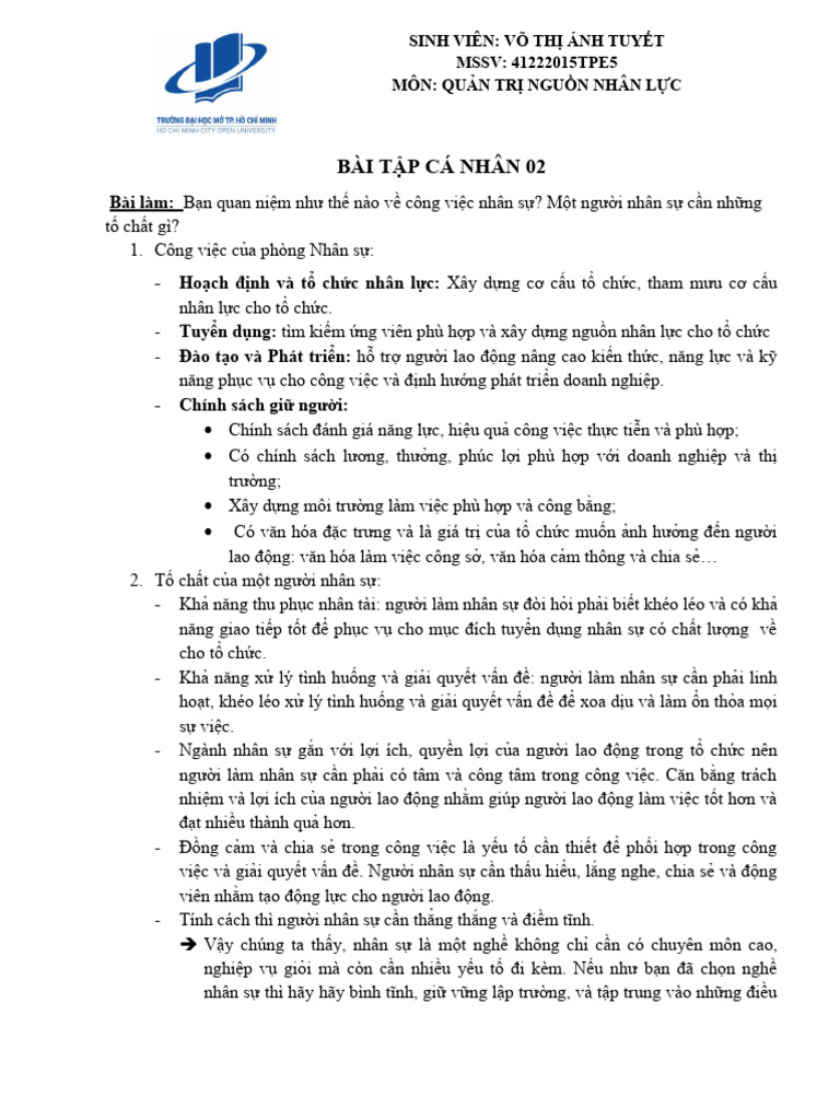 Vo Thi Anh Tuyet - BTCN 02 | PDF