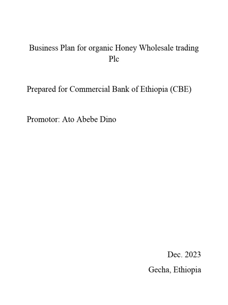 Business Plan For Honey Production Traiding | PDF | Beekeeping | Honey