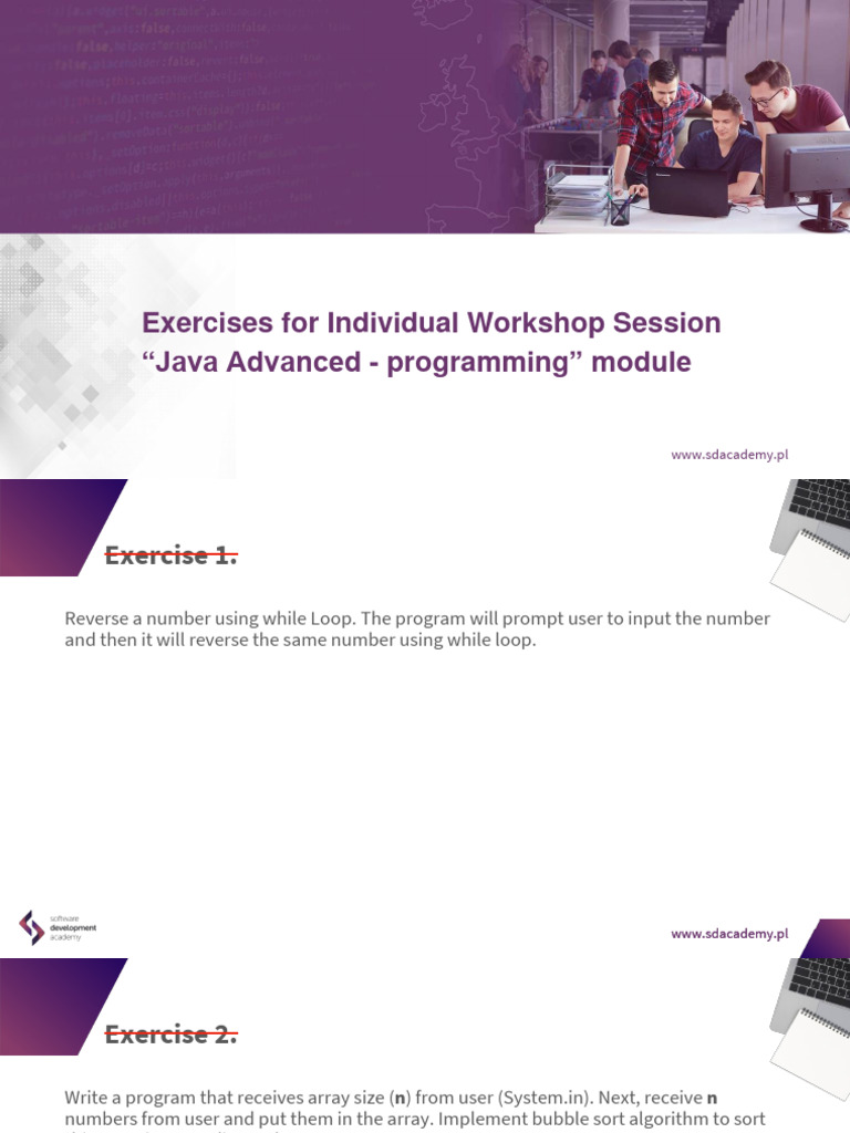Exercises - Individual Workshop Session - Java Advanced - Coding | PDF | String (Computer ...